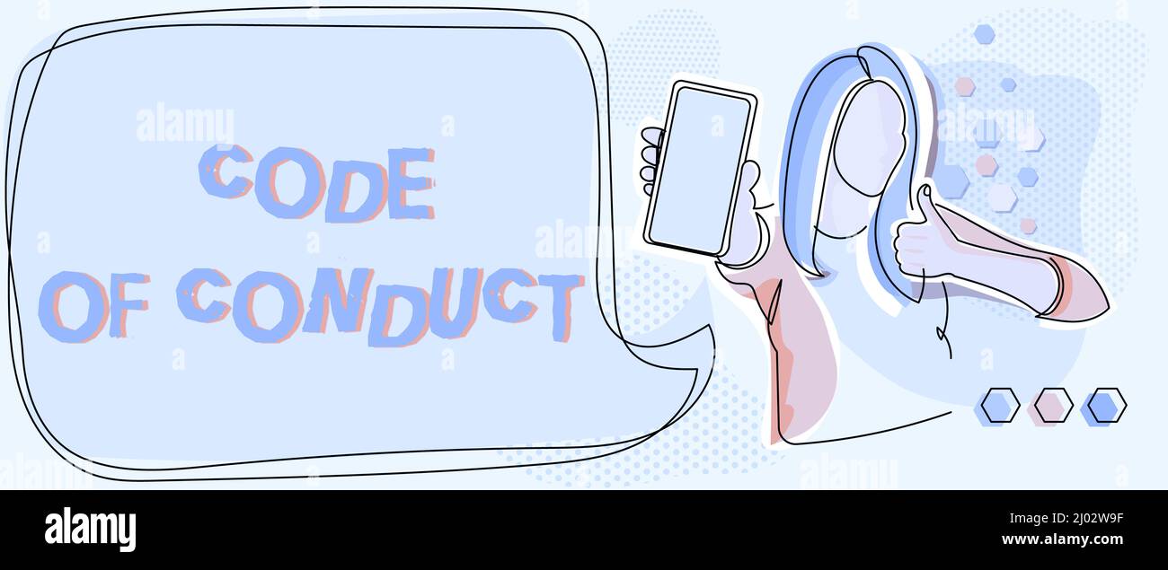 Handwriting text Code Of Conduct. Business concept Ethics rules moral ...