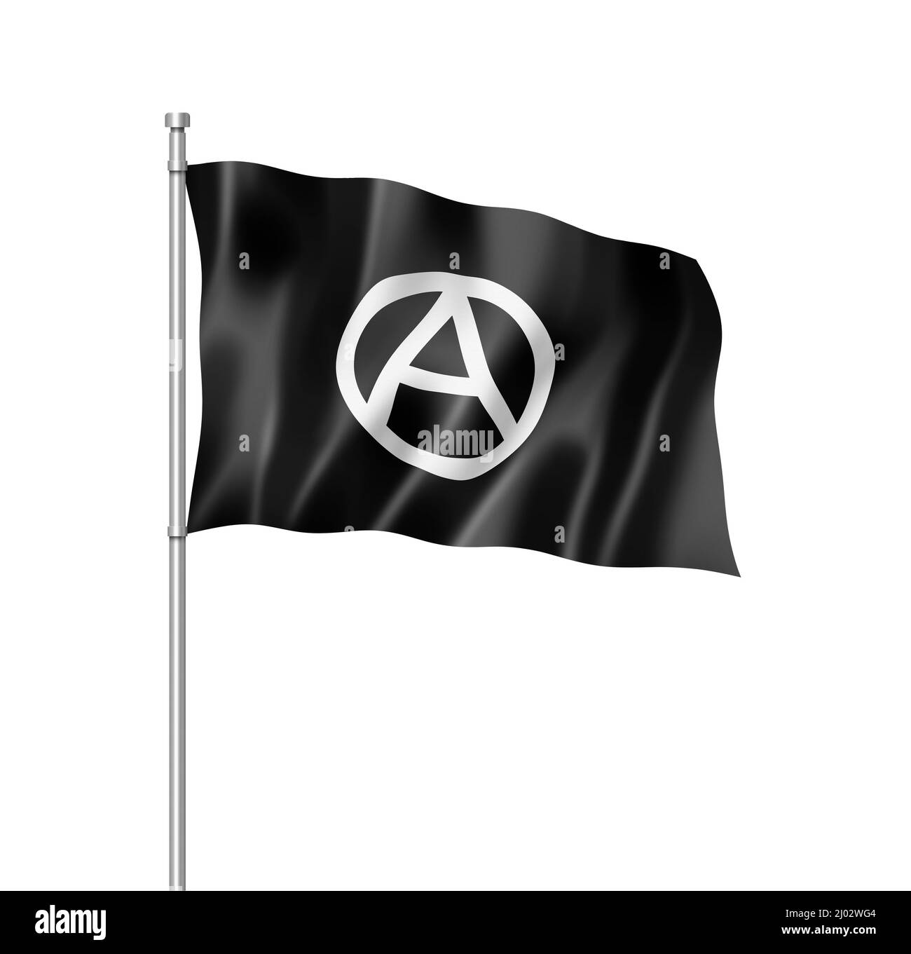 Anarchy flag, three dimensional render, isolated on white Stock Photo ...