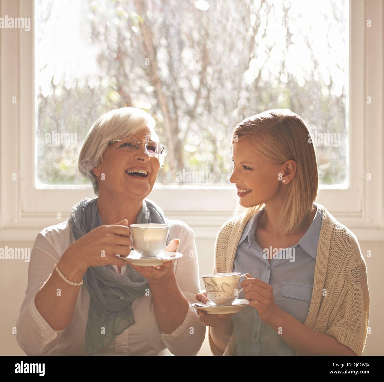 Grandmother granddaughter garden family home hi-res stock photography ...