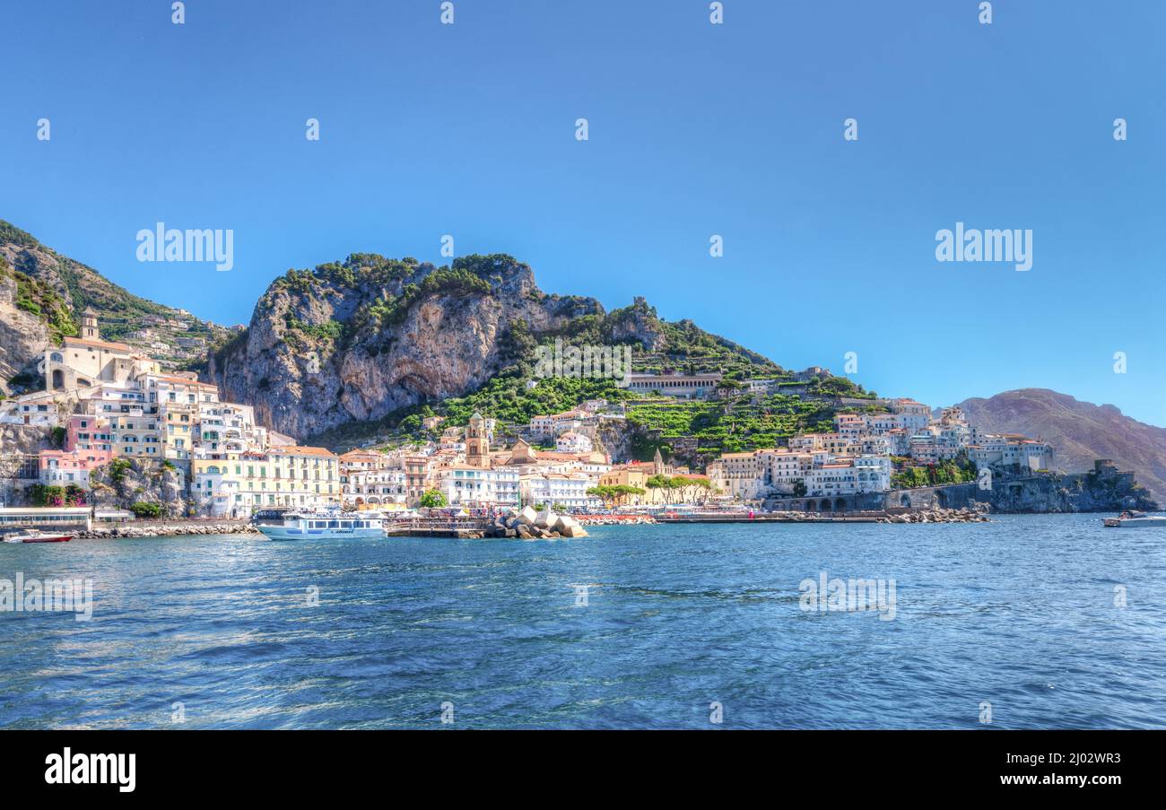 Amalfi coast, Italy - July 01 2021: Spectacular view from the sea on ...