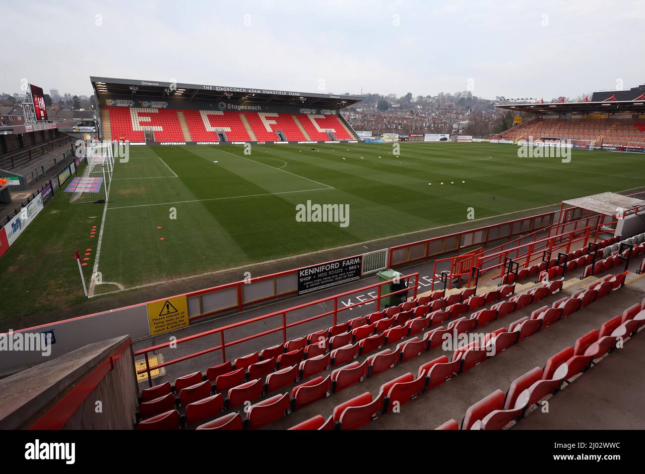 General view of St James Park home of Exeter City before their match ...