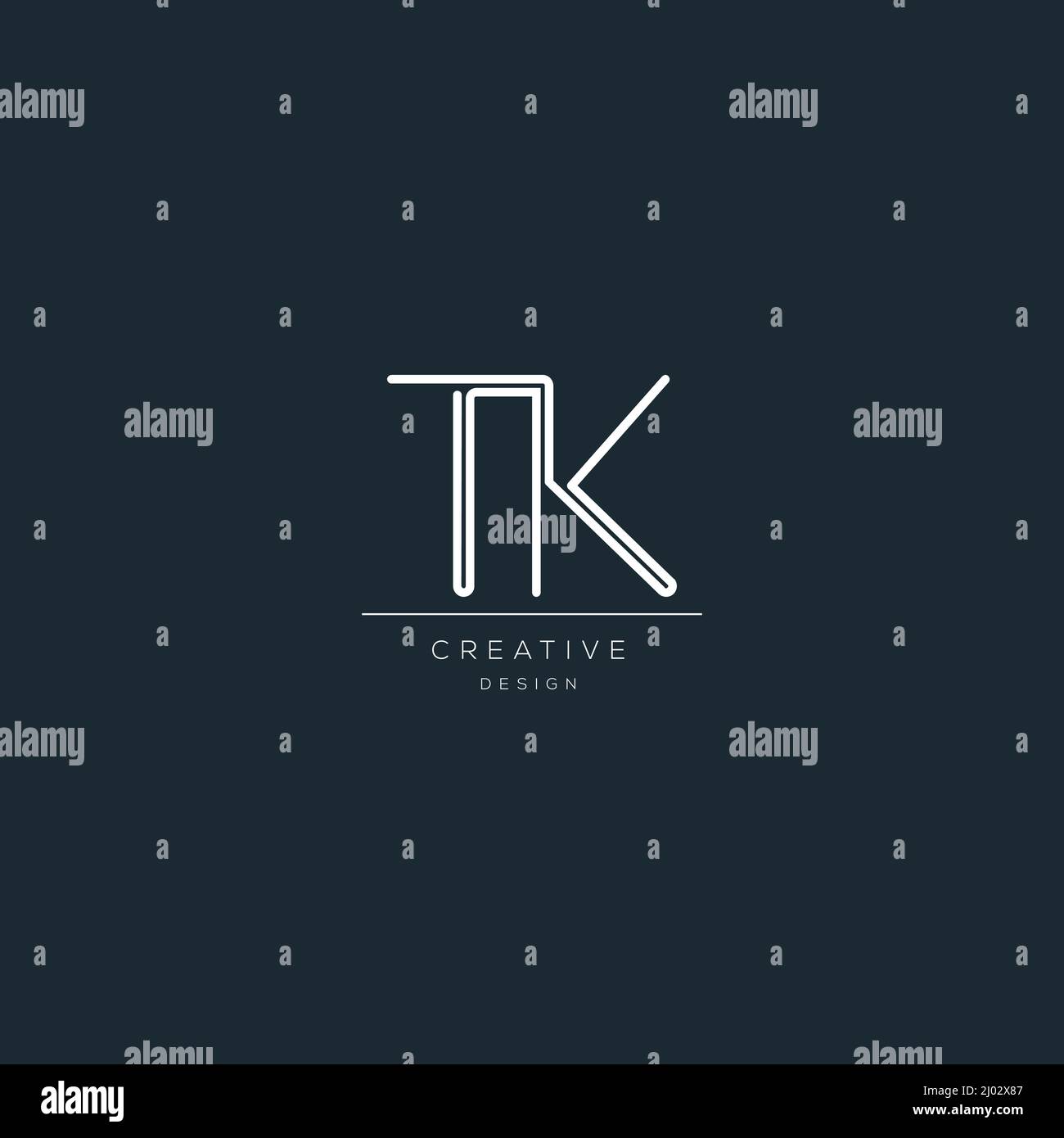 Minimal vector graphic alphabet symbol. Letter TK logo Stock Vector ...