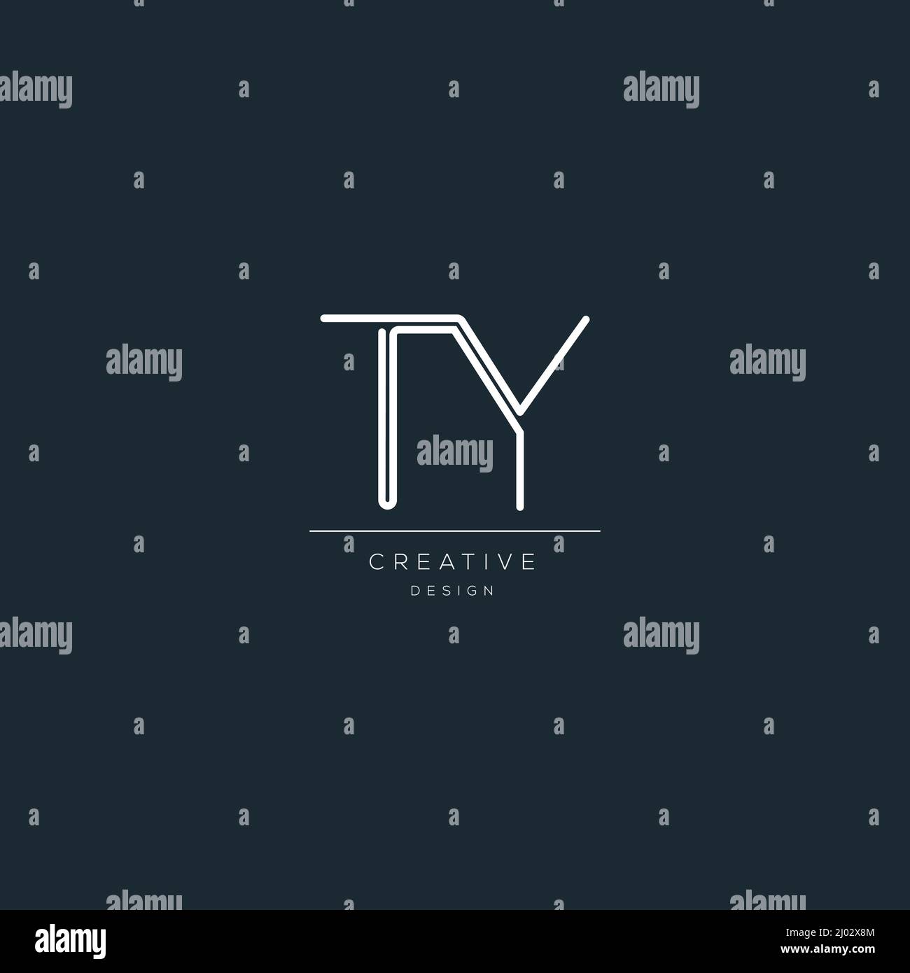 Minimal vector graphic alphabet symbol. Letter TY logo Stock Vector ...