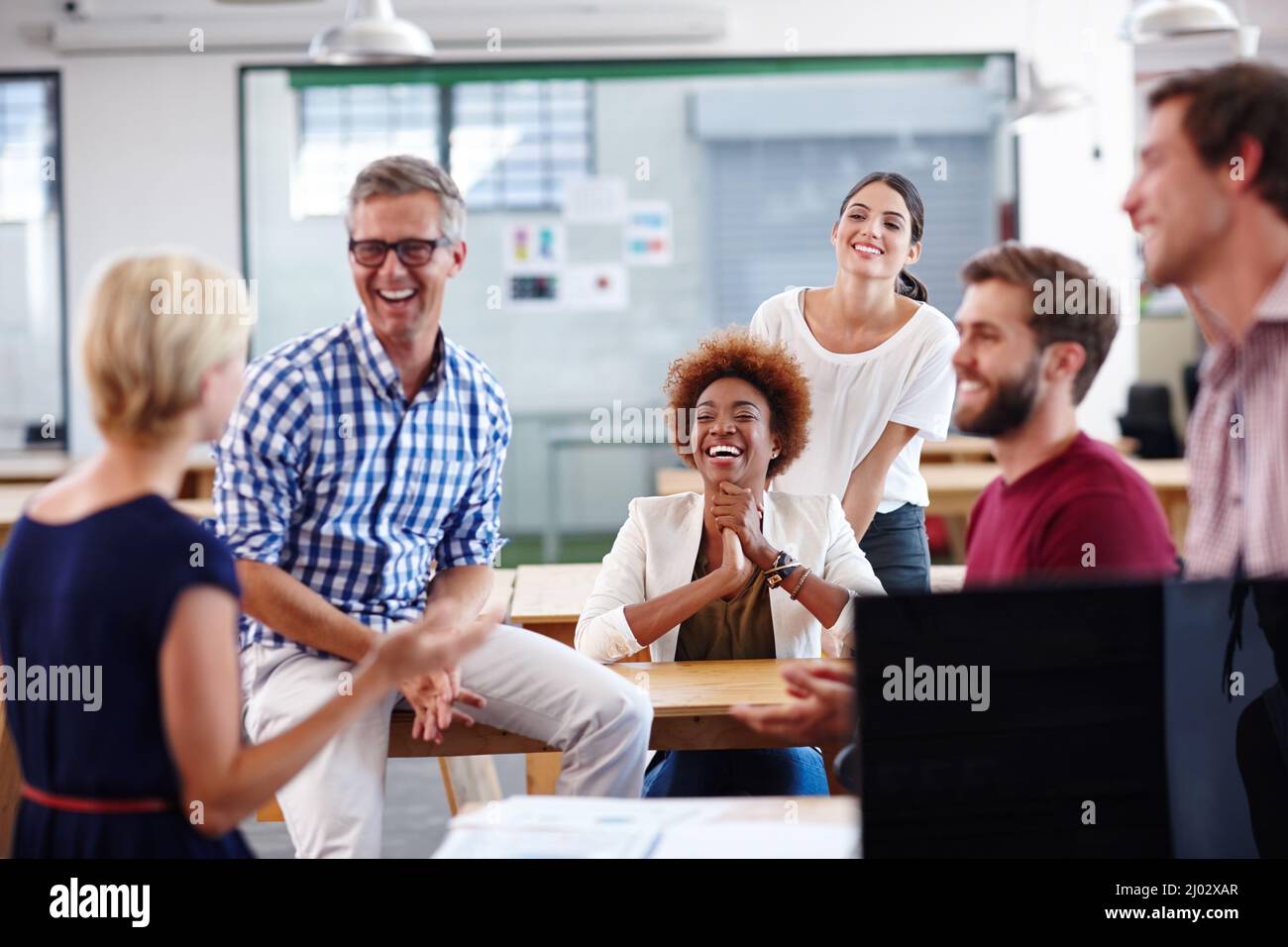 Getting along in the workplace. Cropped shot of a group of designers ...