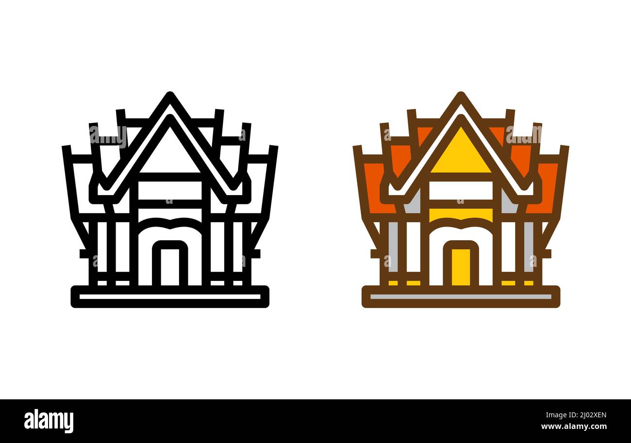 thai temple icon for decoration, website, web, mobile app, printing ...