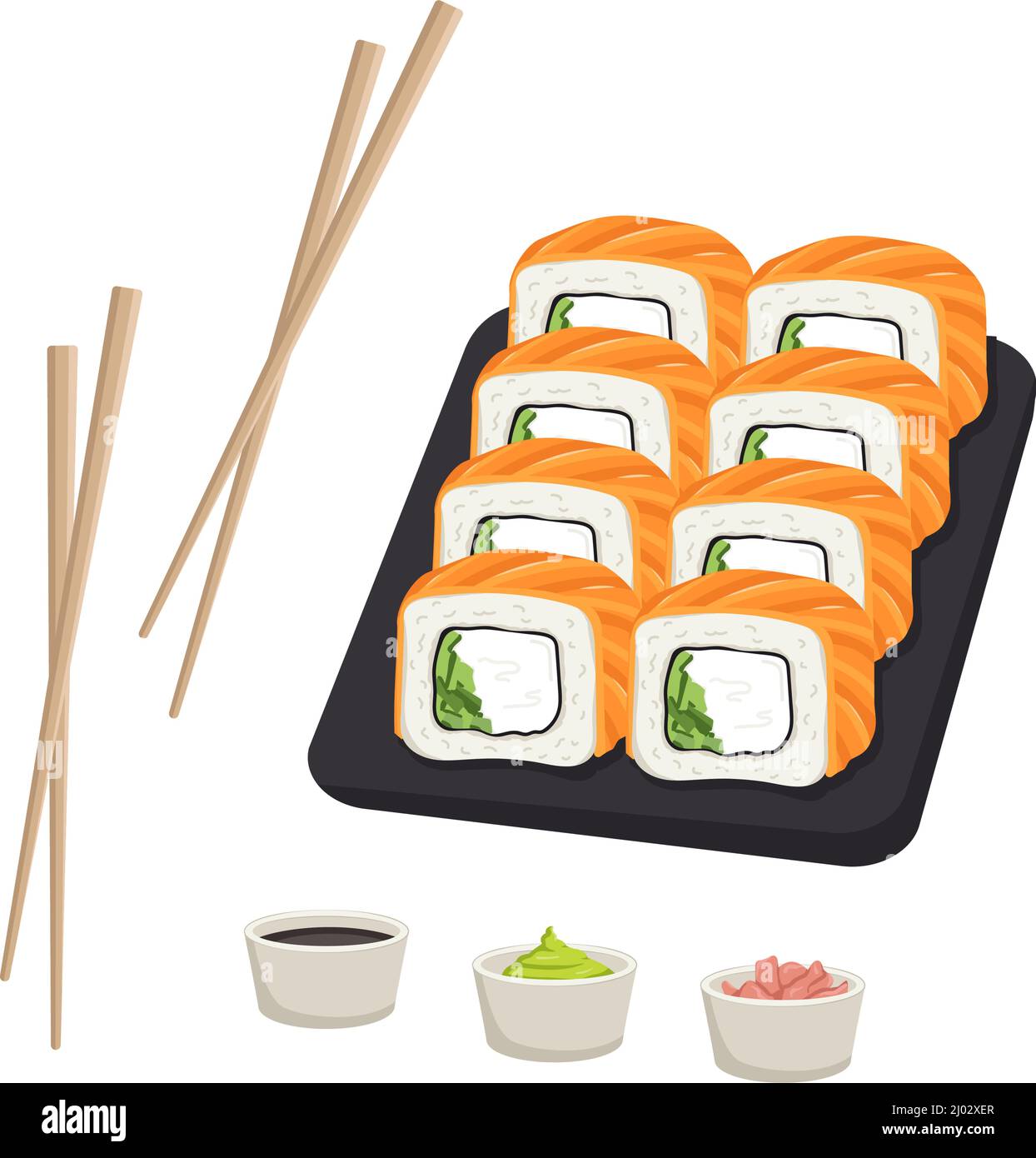 Sushi roll avocado on Stock Vector Images - Alamy