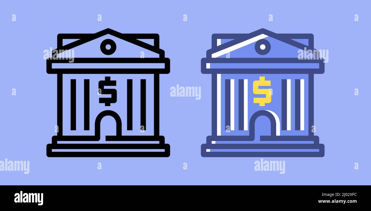 bank line icon for decoration, website, web, presentation, printing ...