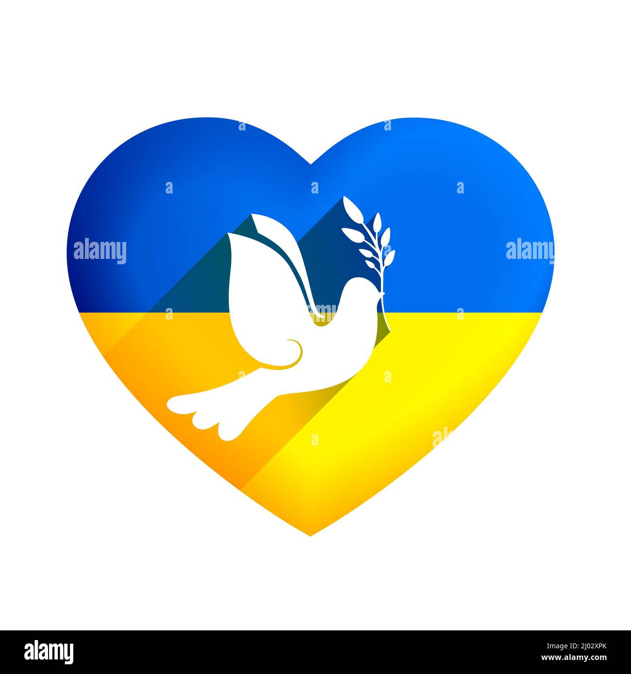 peace heart and dove bird with ukraine flag Stock Photo - Alamy