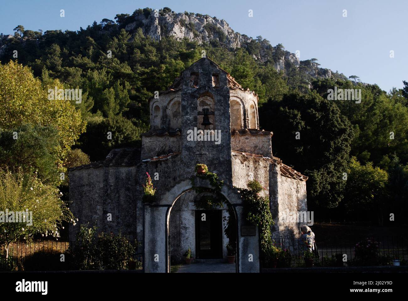 Greece Rhodes island Eleousa village and St Nicholas Foundouklis ...