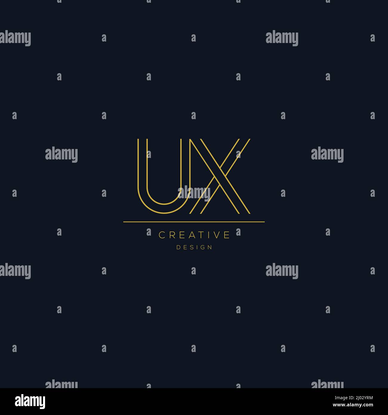 Letter UX logo icon design template elements Stock Vector Image & Art ...