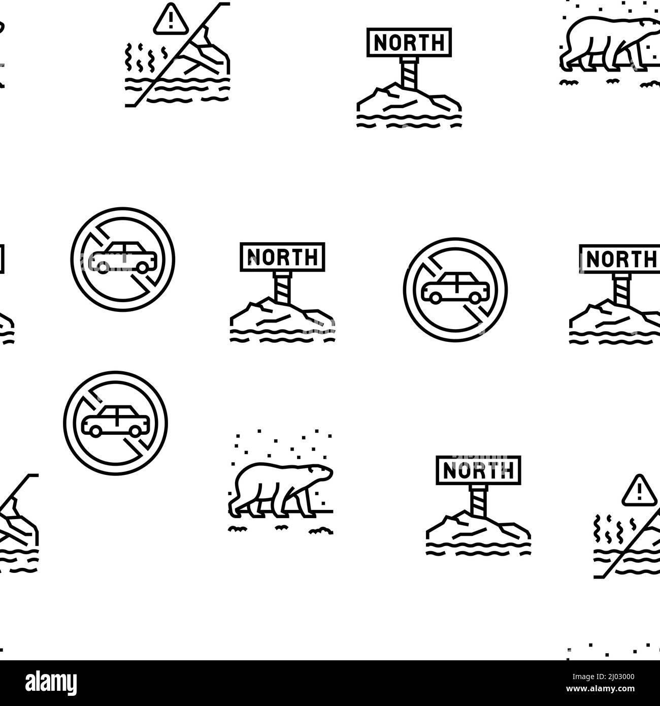 Climate Change And Eco Problem Vector Seamless Pattern Stock Vector ...