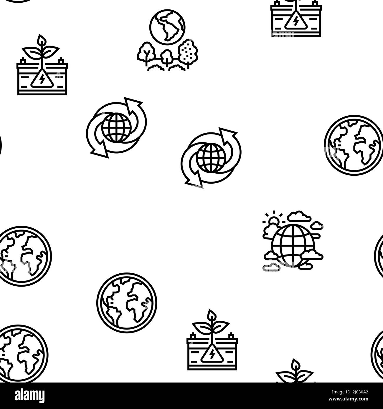 Climate Change And Environment Vector Seamless Pattern Stock Vector ...