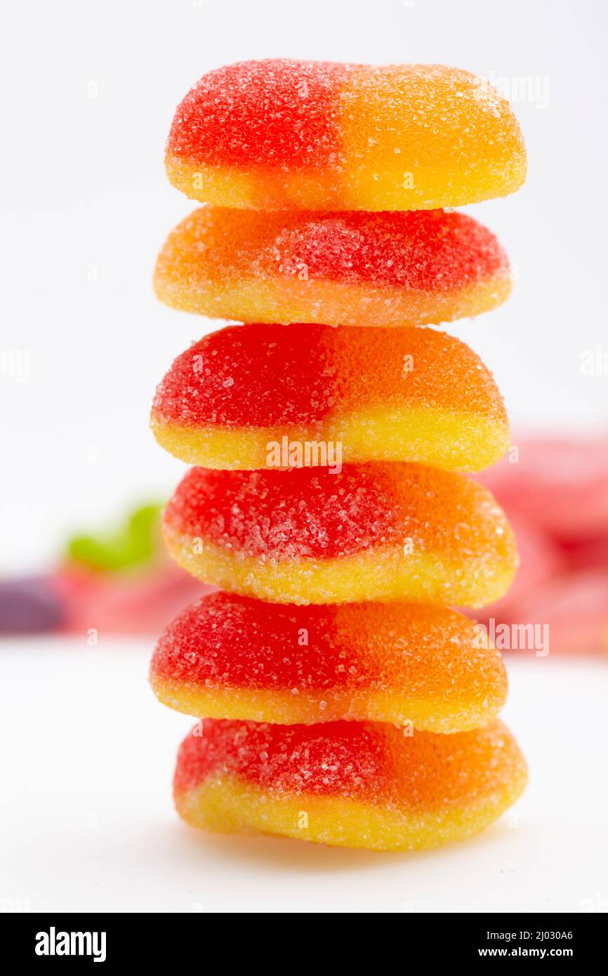 Heart shaped candies. Heart candies coated with sugar, heart colorful ...