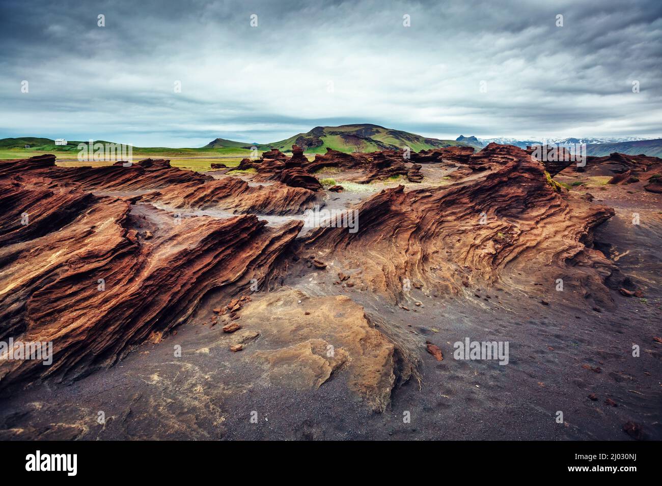 Sandy rocks with by magma formed by winds. Popular tourist attraction ...