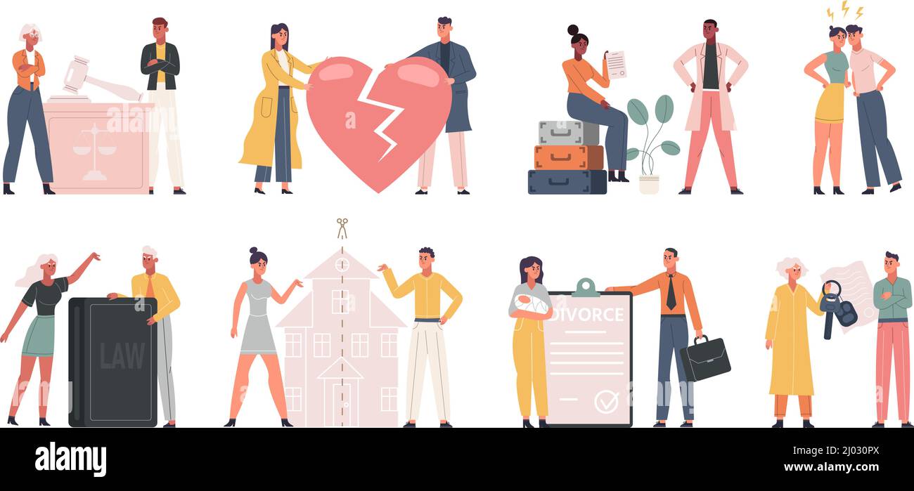 Divorce, separation, family breakdown and parental allowance. Man and ...