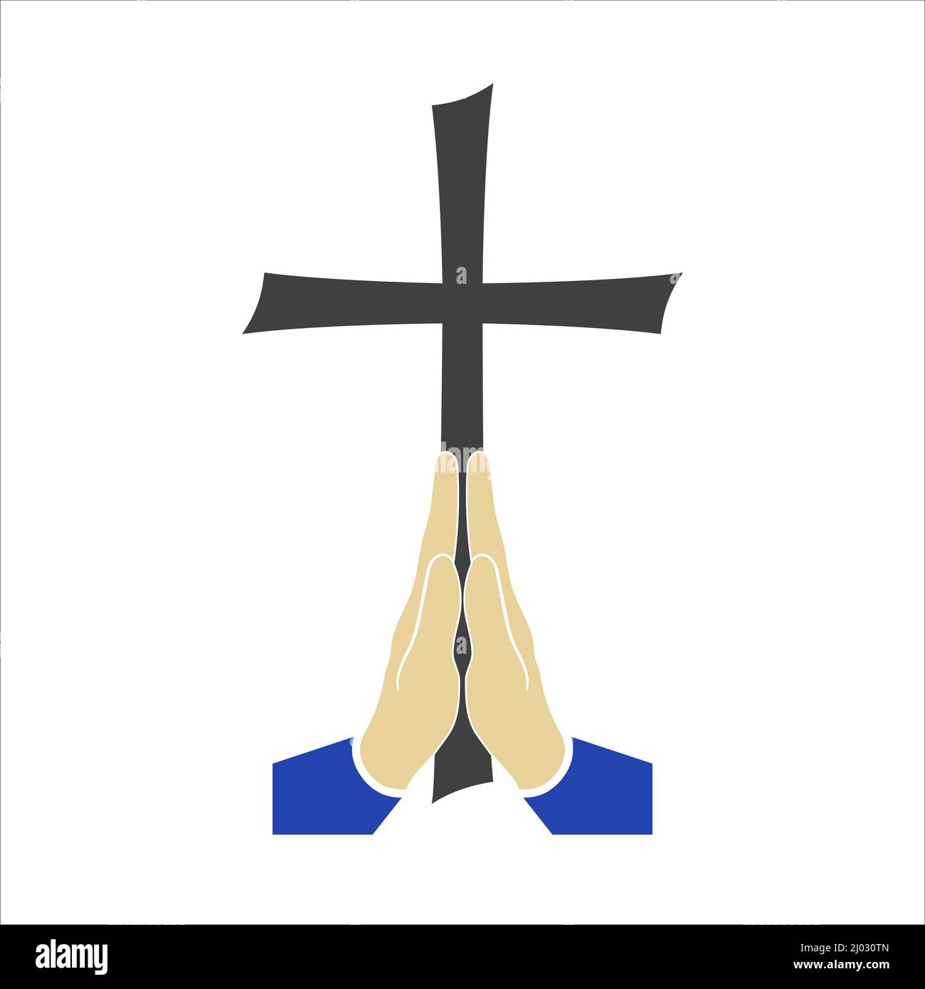 Hands namaste sign on white background Stock Vector Image & Art - Alamy