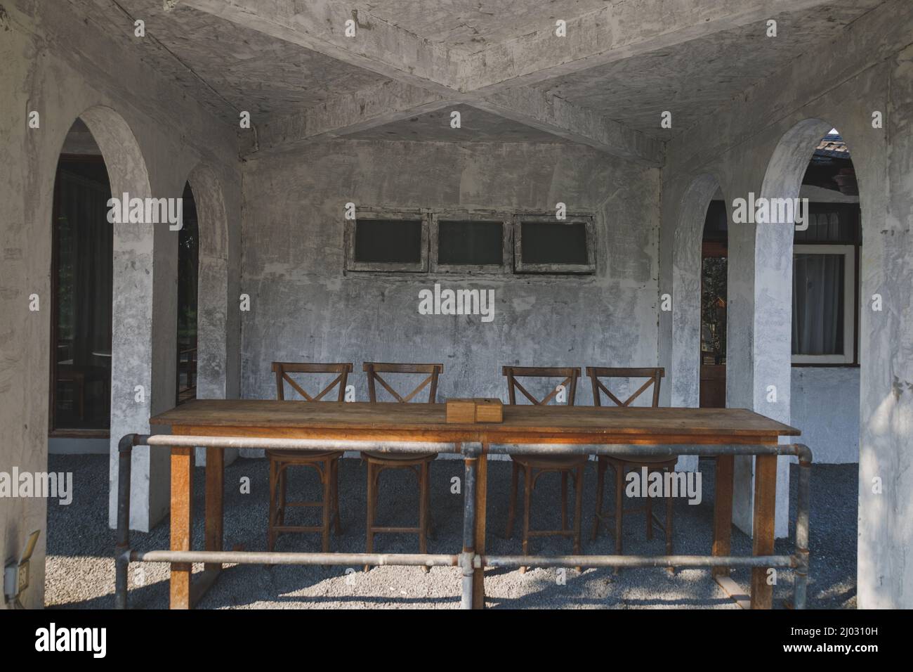 cafe interior Layout in a loft style in dark colors open space interior ...