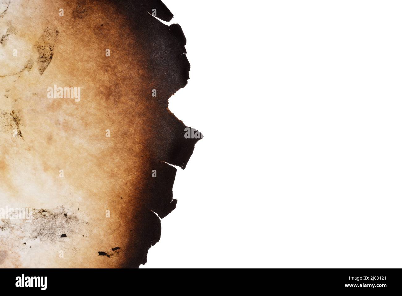 paper with burnt edges isolated on white background. High quality photo ...