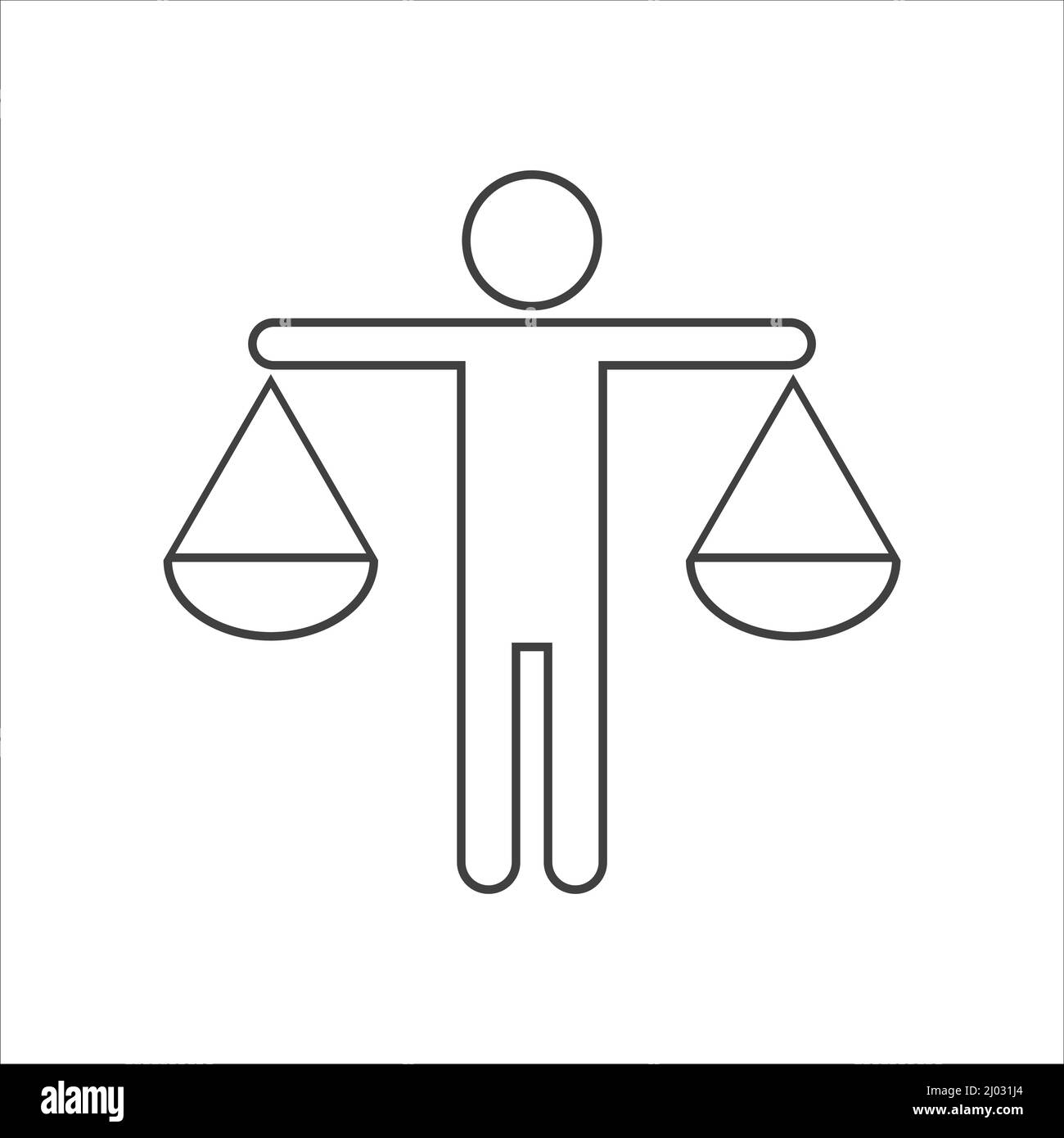 Businessman Holding Scales icon. Man hold Balance logo vector Stock ...
