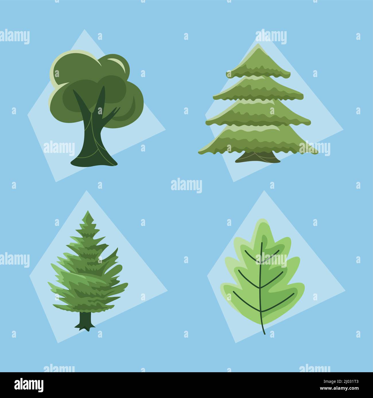 four trees nature set icons Stock Vector Image & Art - Alamy