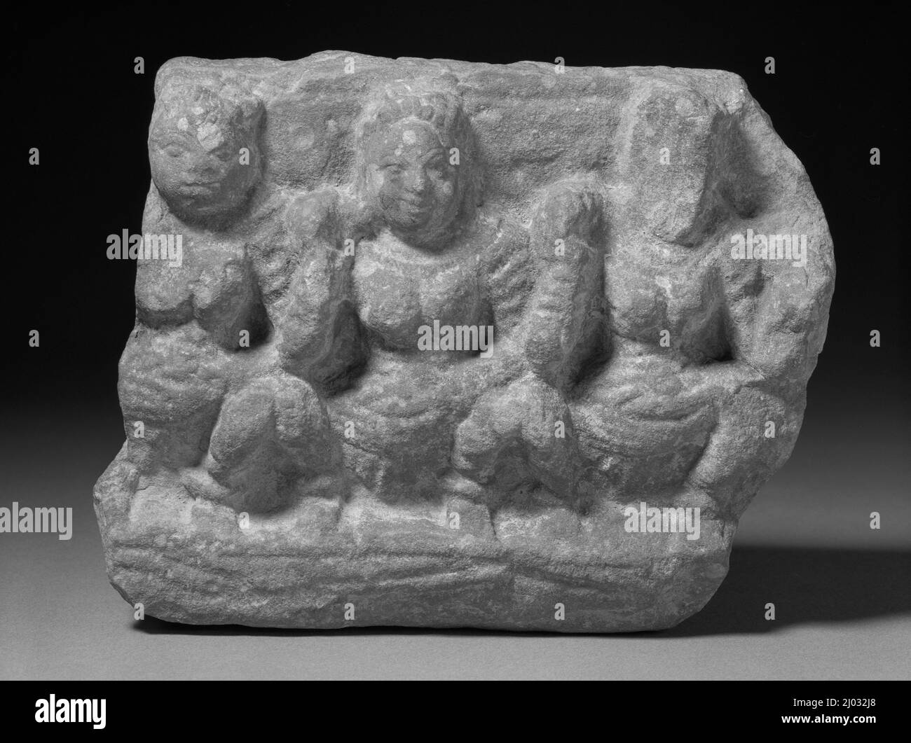 Relief with Three Goddesses. India, Uttar Pradesh, Mathura, 2nd century ...