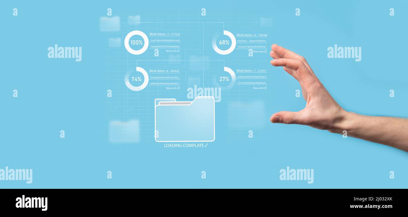Business developer hand using board framework on virtual modern ...