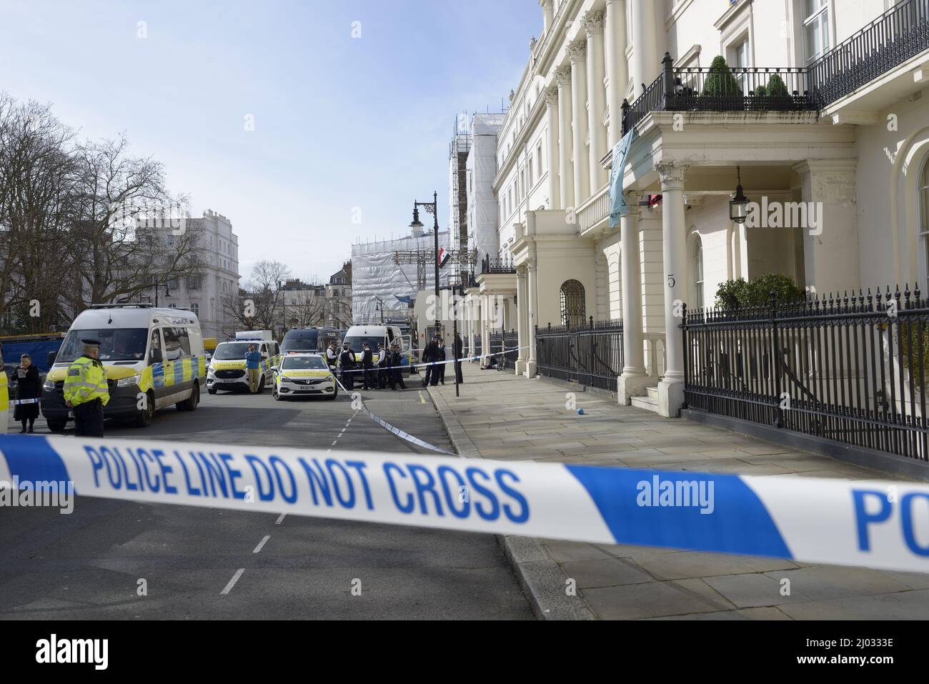 London, England, UK. Area cordoned off during a police operation in ...
