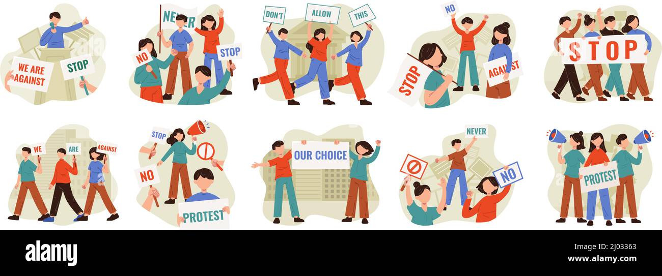 Social and political action, activist movement and protest concept ...