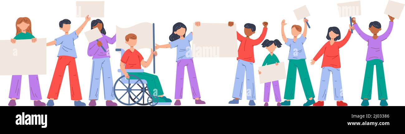 Protest movement, diversity activist characters, social community ...
