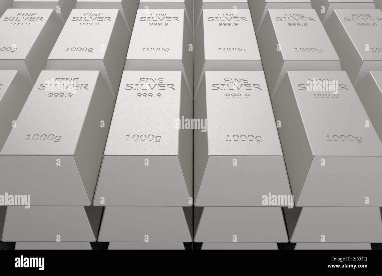 silver bar ingot isolated white background texture 3d illustration ...