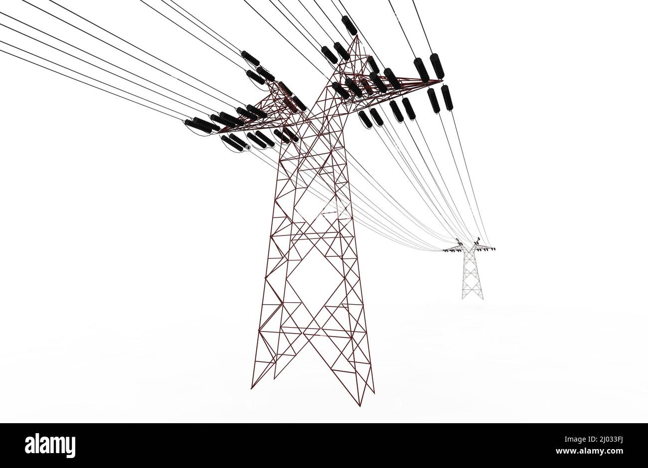 Electricity tower 3d illustration rendering Stock Photo - Alamy