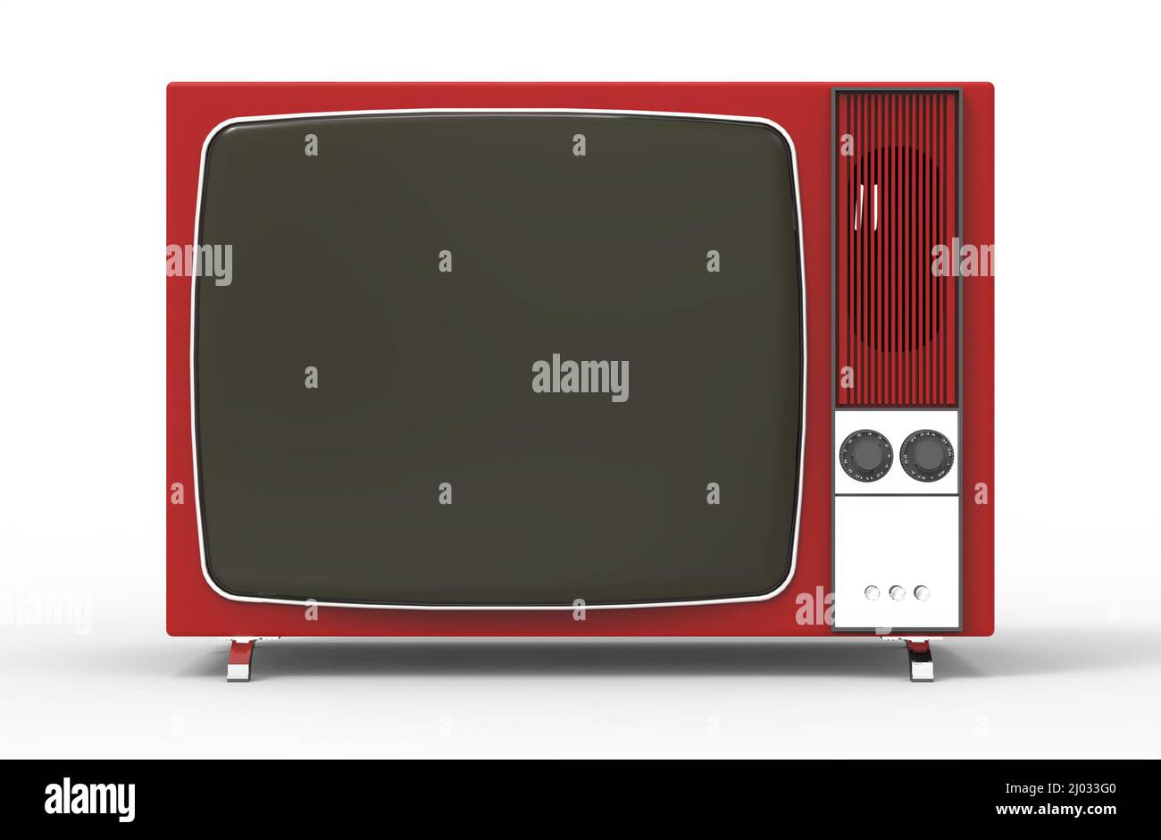 red tv vintage old retro 3d illustration Stock Photo - Alamy