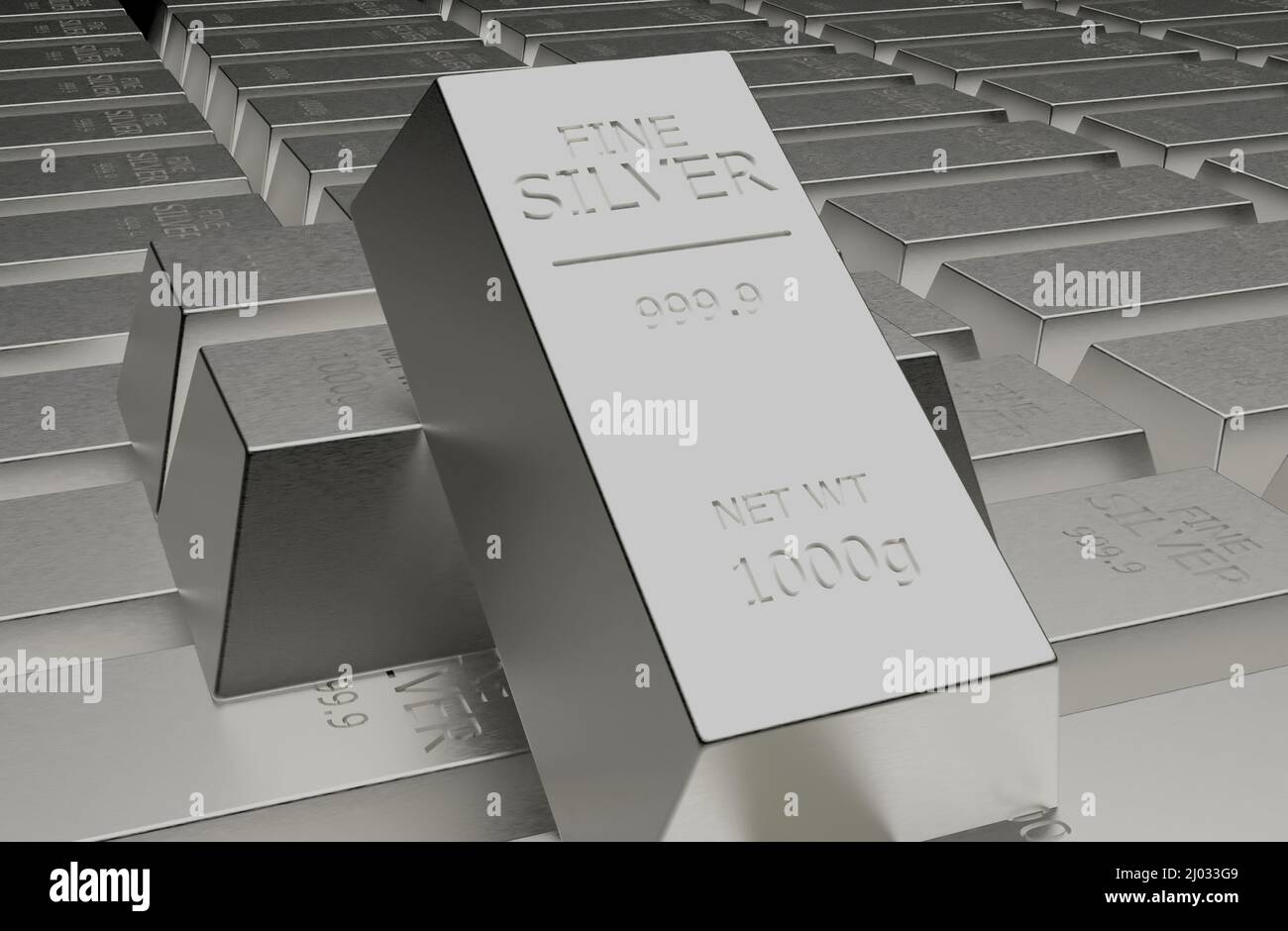 silver bar ingot 3d rendering illustration Stock Photo - Alamy