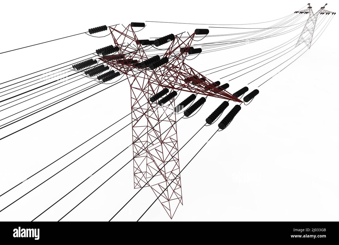 Electricity tower 3d illustration rendering Stock Photo - Alamy