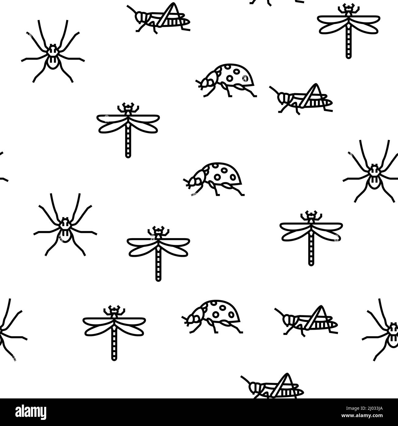 Insect, Spider And Bug Wildlife Vector Seamless Pattern Stock Vector ...