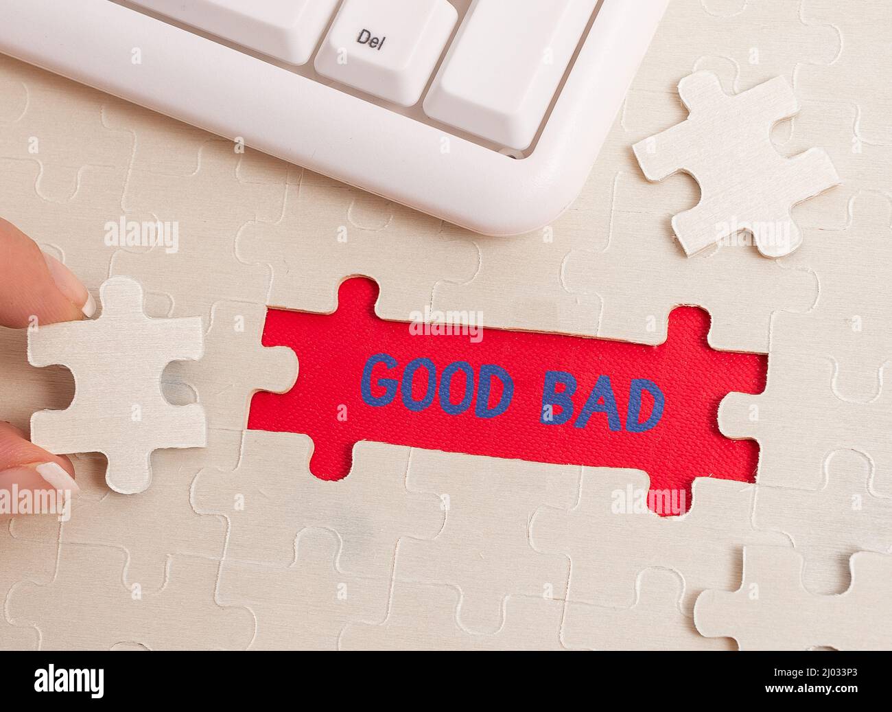 Sign displaying Good Bad. Concept meaning to seem to be going to have a ...