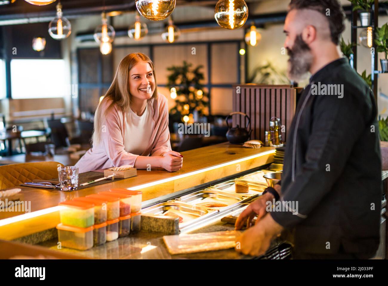 Woman restaurant worker order hi-res stock photography and images - Alamy