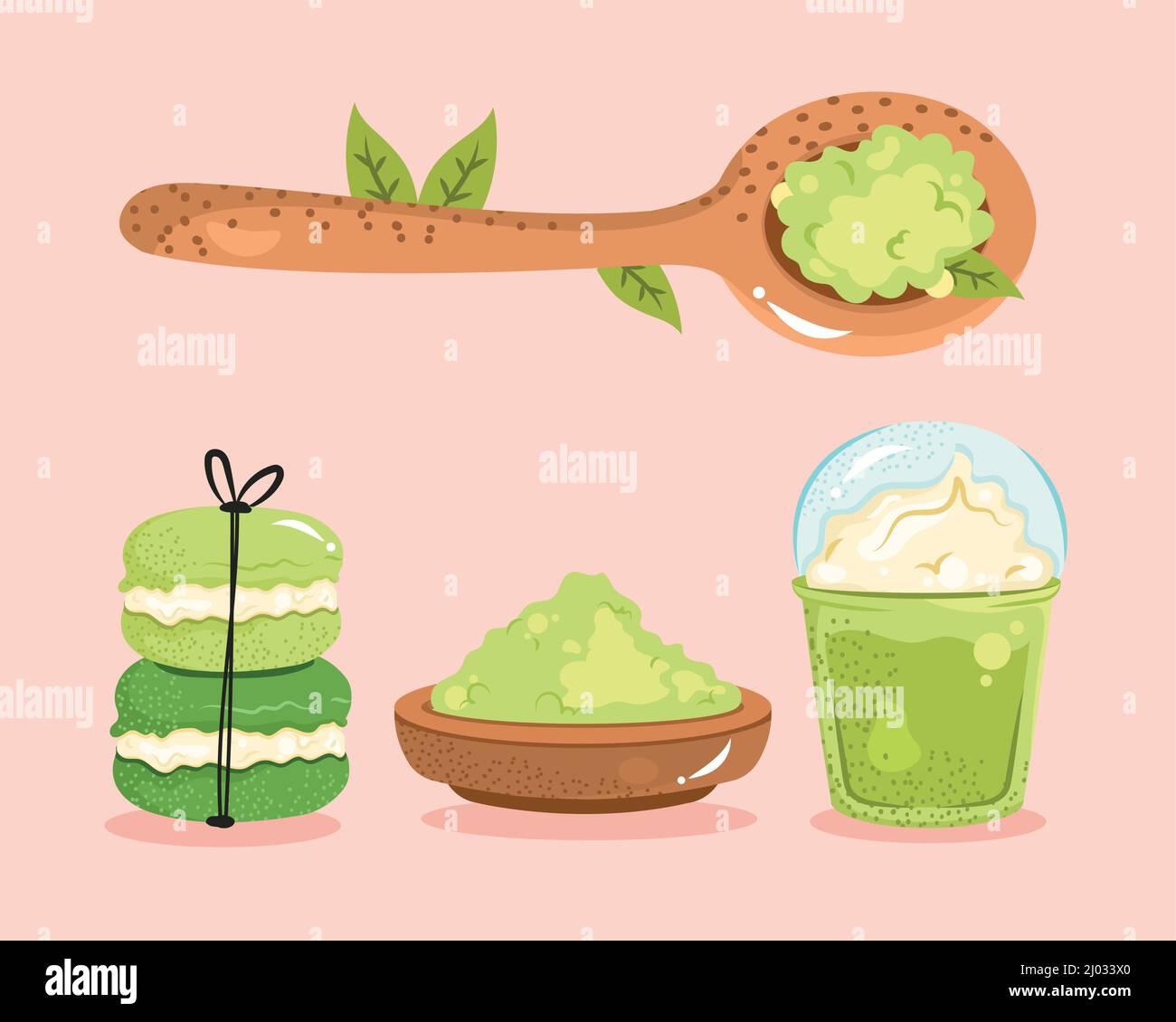 Japanese matcha desserts Stock Vector Images - Alamy