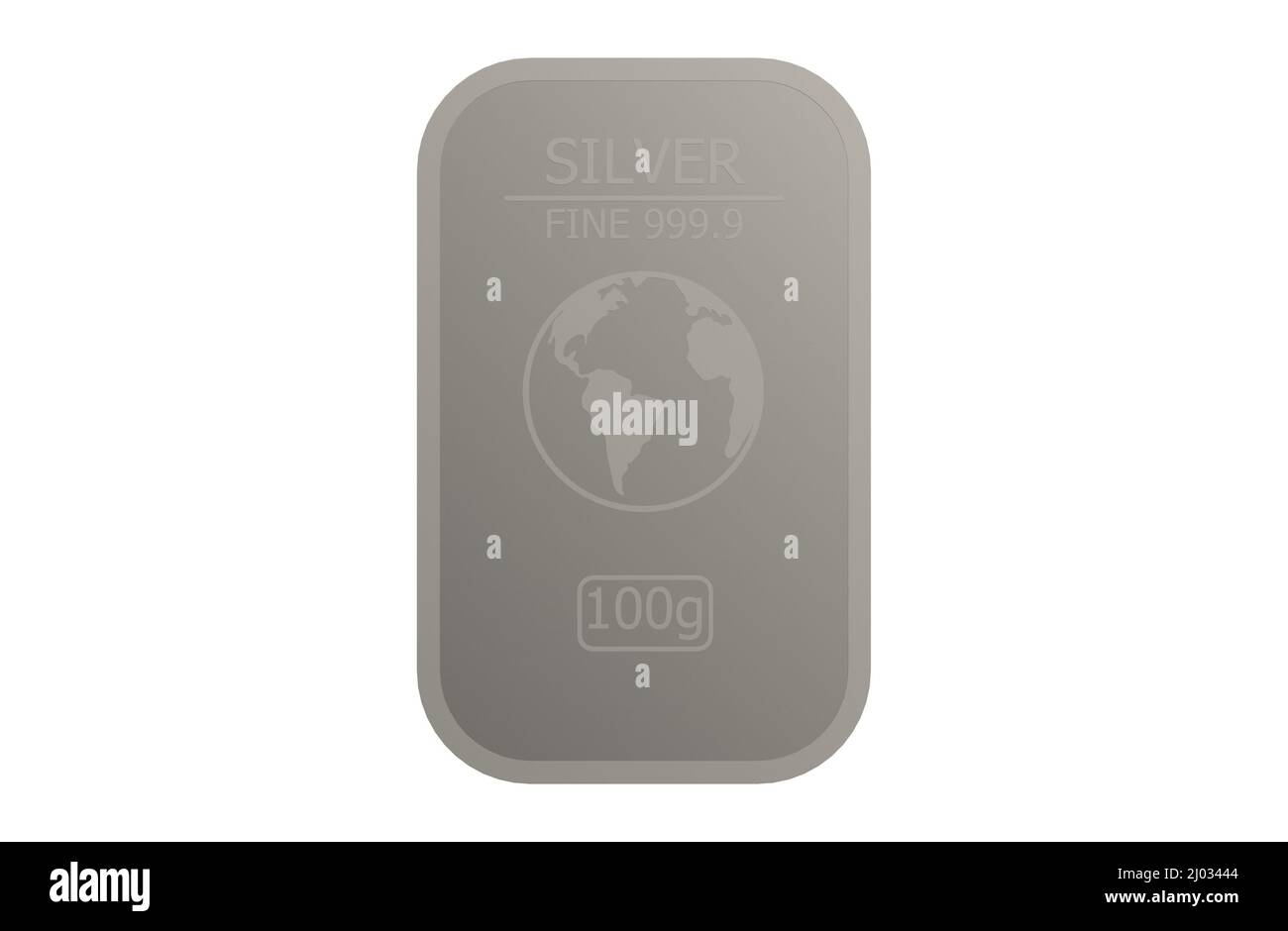 silver bullion bar isolated 3d illustration rendering Stock Photo - Alamy