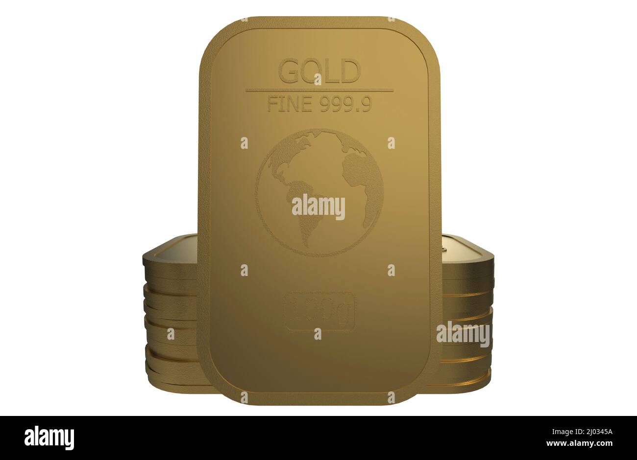gold bullion bar isolated 3d illustration rendering Stock Photo - Alamy