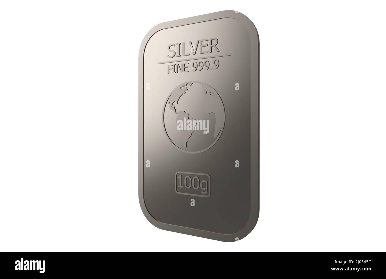 silver bullion bar isolated 3d illustration rendering Stock Photo - Alamy