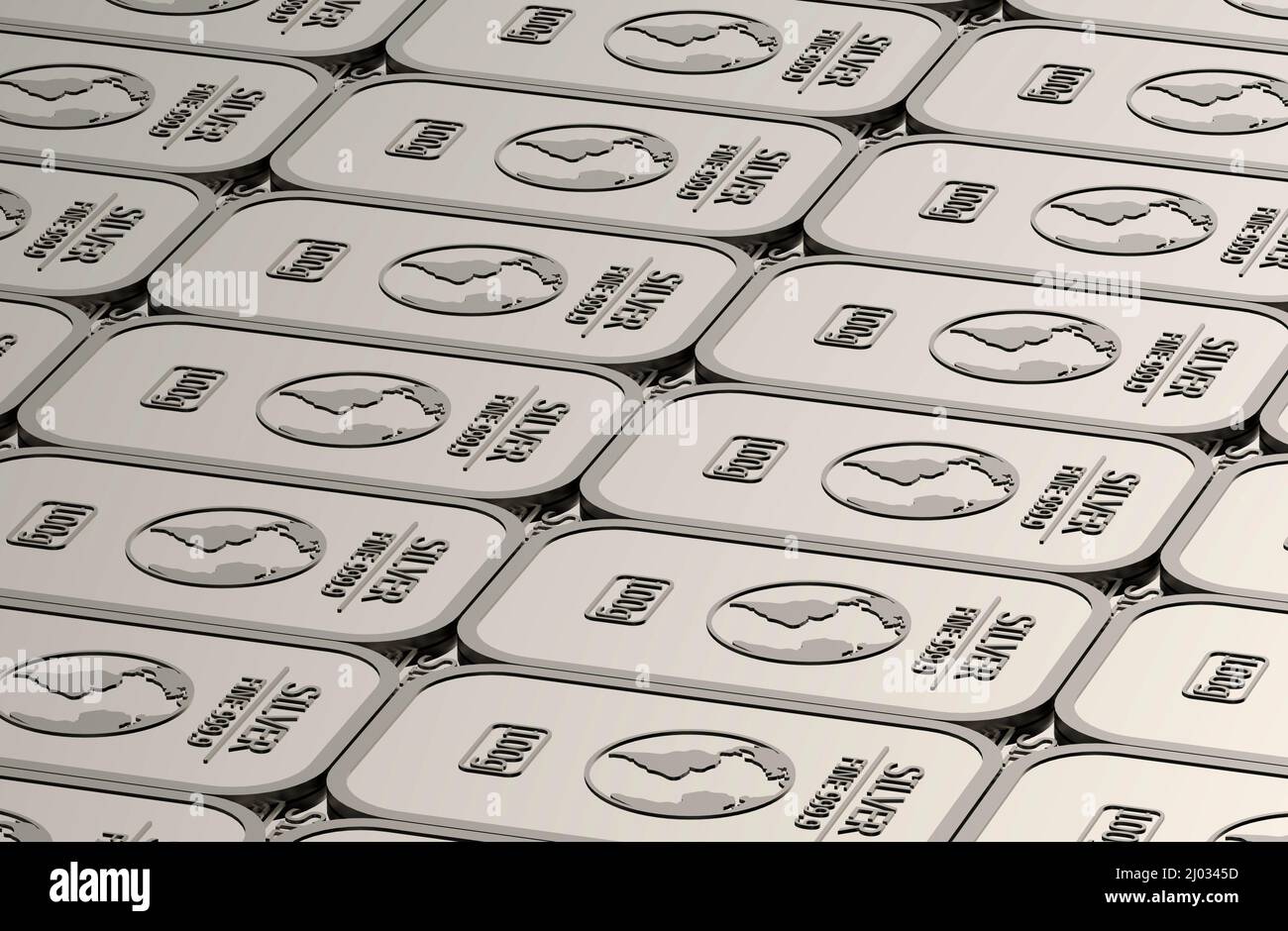 silver bullion wallpaper 3d illustration rendering shiny Stock Photo ...