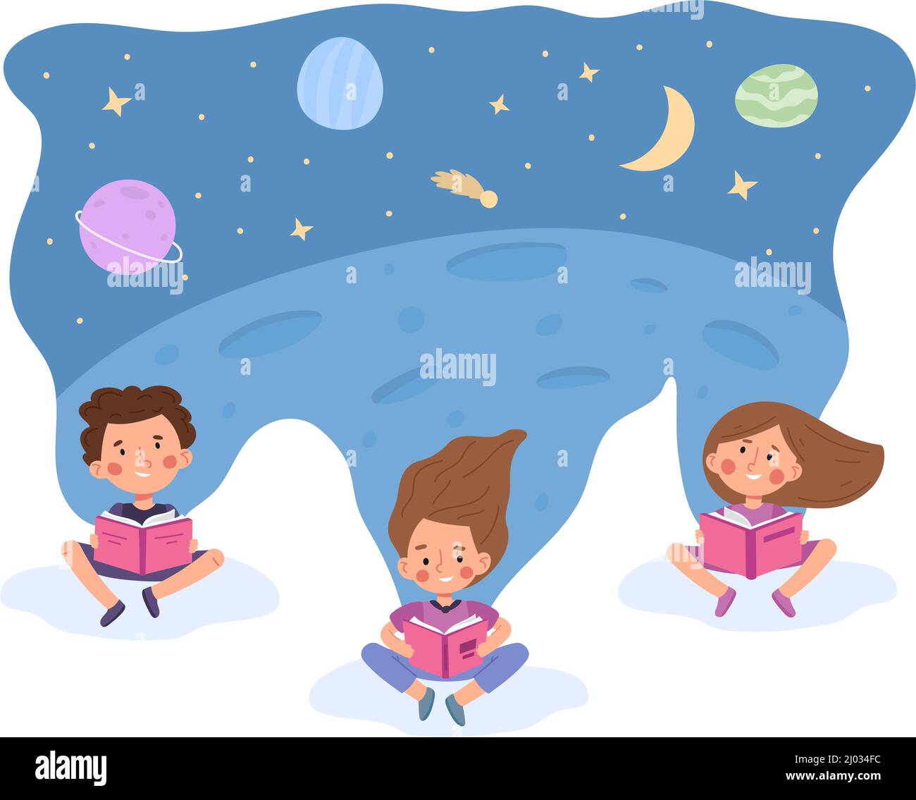 Imagination book world, children fantasy concept. Kids imagine magic ...