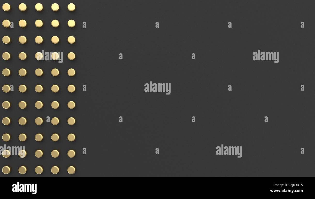 dot texture background gold metal 3d illustration rendering black Stock ...