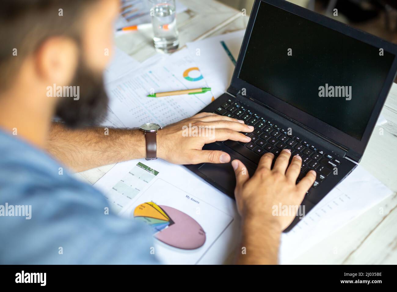 Analyzing data document review hi-res stock photography and images - Alamy