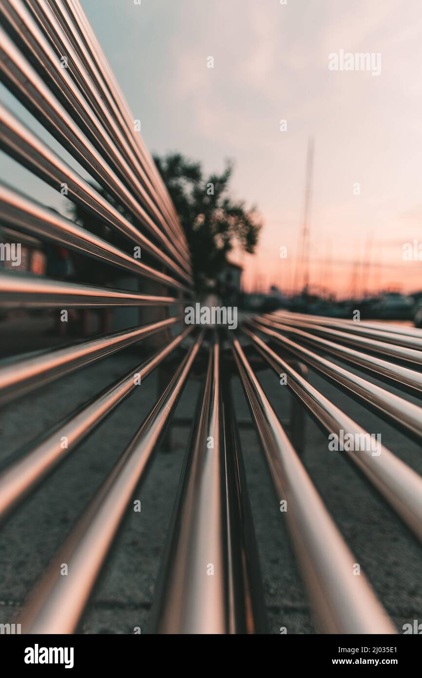 Closeup vertical shot bench hi-res stock photography and images - Alamy
