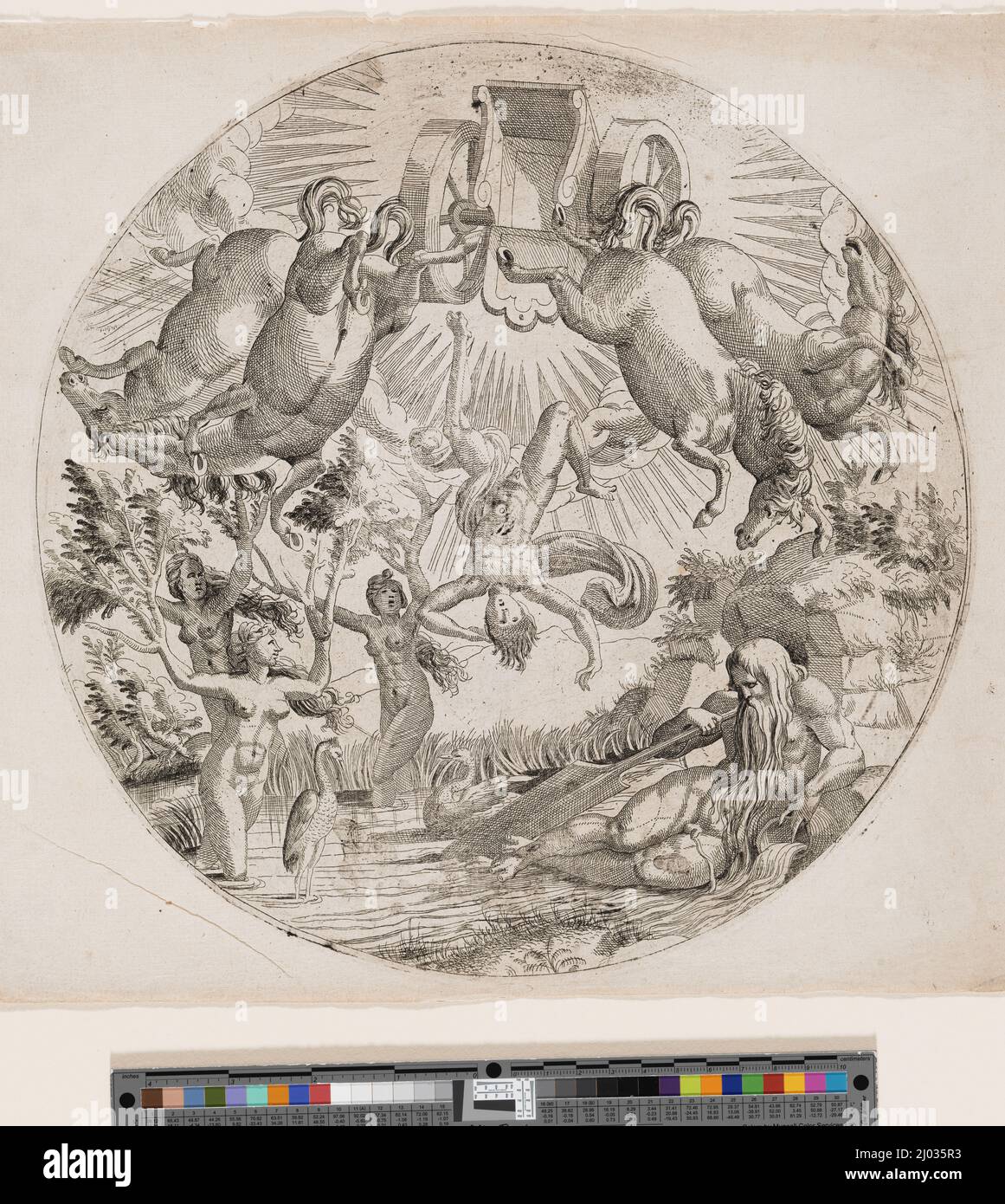 Fall of Phaethon. Jean Mignon (France, active Fontainebleau, 1535-1555 ...