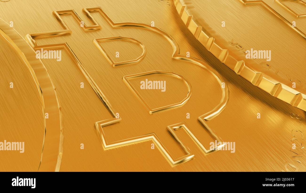 bitcoin gold wallpaper background texture 3d illustration render Stock ...
