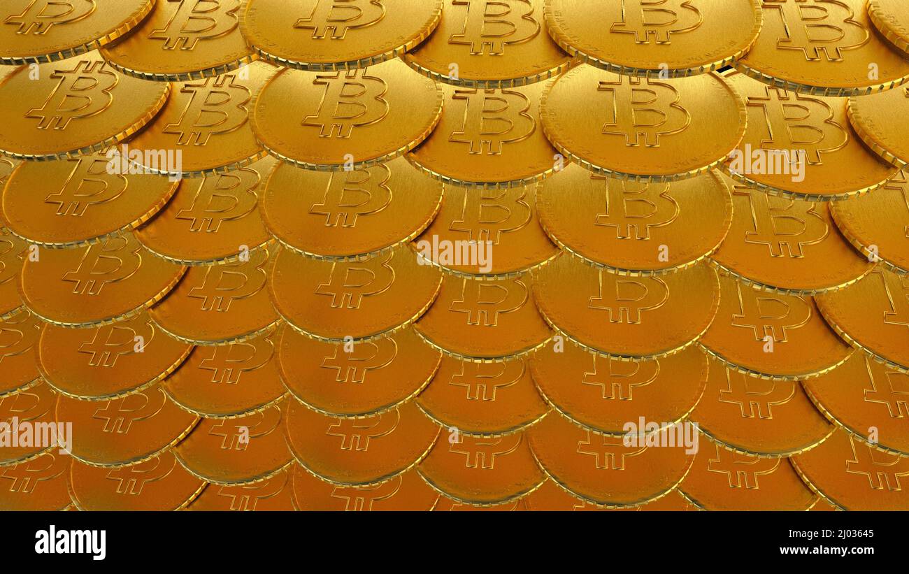 bitcoin gold wallpaper background texture 3d illustration render Stock ...