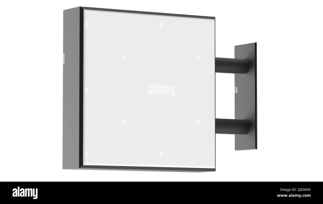 billboard logo signal template steel texture 3d illustration rendering ...